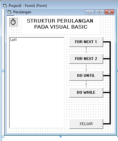 PEMOGRAMAN STRUKTUR DATA: perulangan, sub menu dan timer pada vb