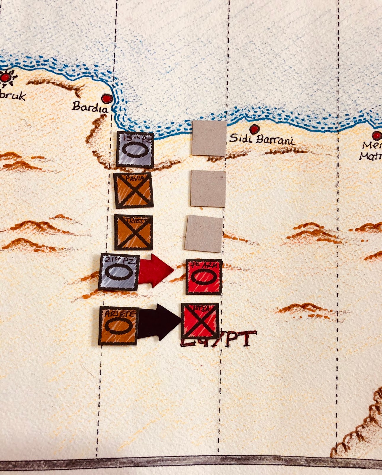 Grid based wargaming - but not always: WW2 western desert campaign turn ...