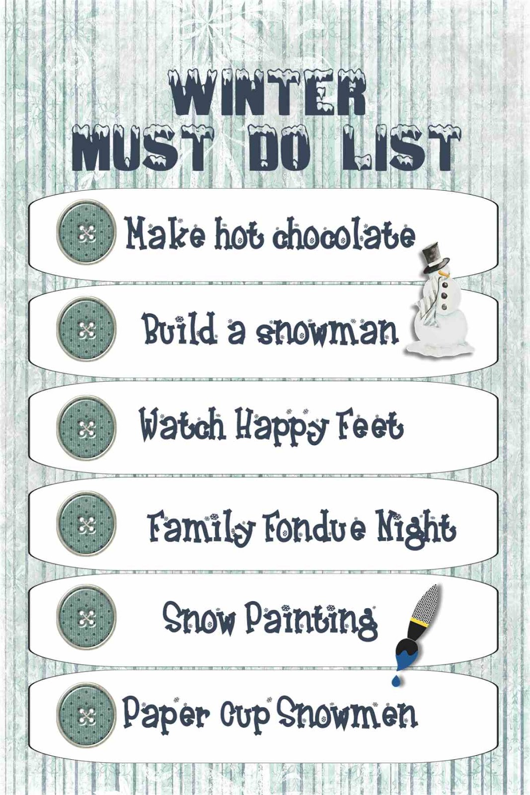 SAHM I am- Stay At Home Mum: B.M.W.B- Winter Must-Do List
