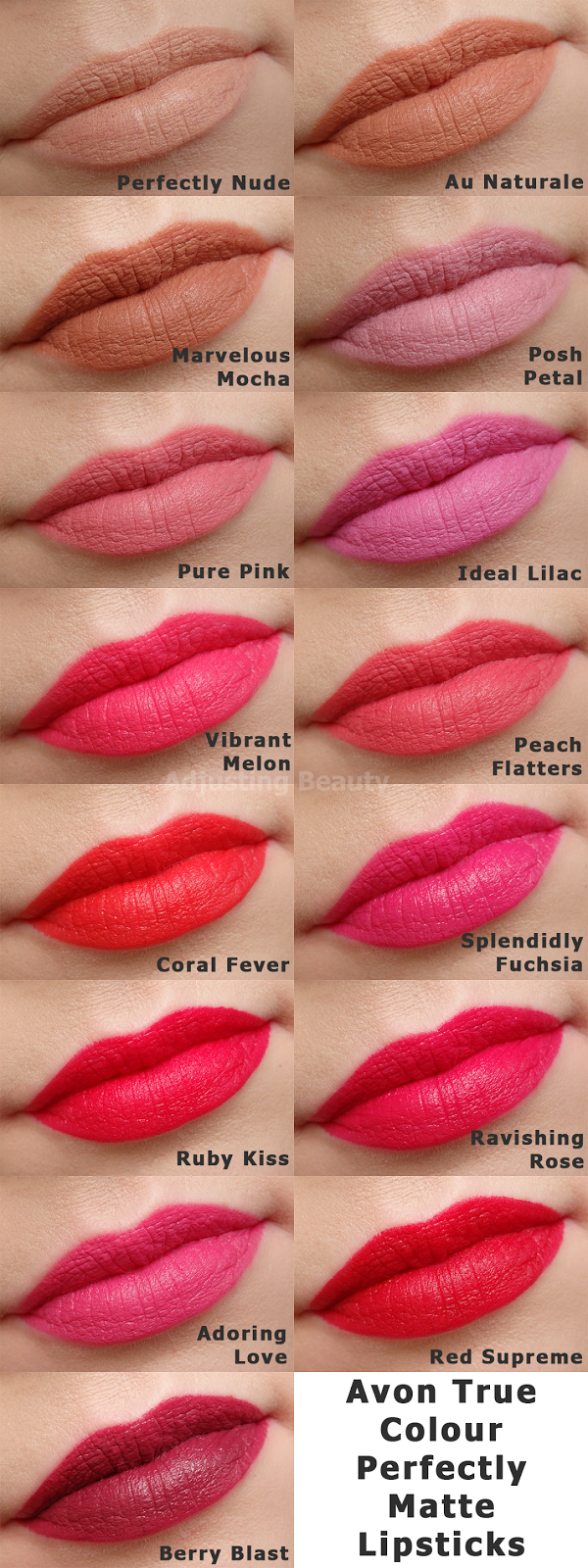 Review: Avon True Colour Perfectly Matte Lipsticks - Adjusting Beauty