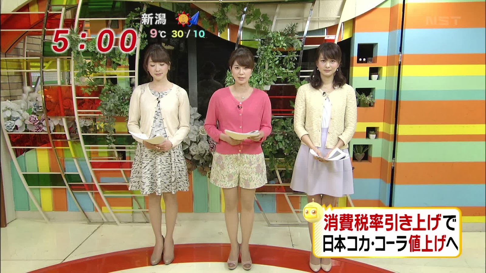 フジテレビ女子アナ画像庫 三上真奈、遠藤玲子、 高見侑里の美脚・ミニスカ 14年2月28日 めざにゅ〜