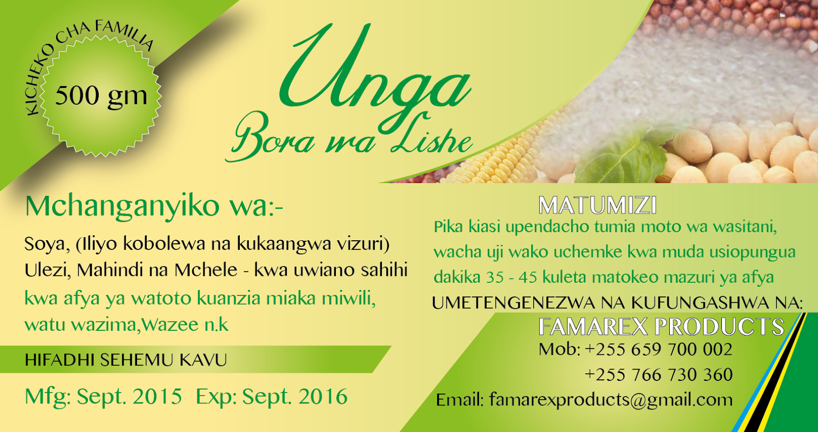 UNGA BORA WA LISHE - Kutoka FamareX Products & Co.. | Mdee F. Junior
