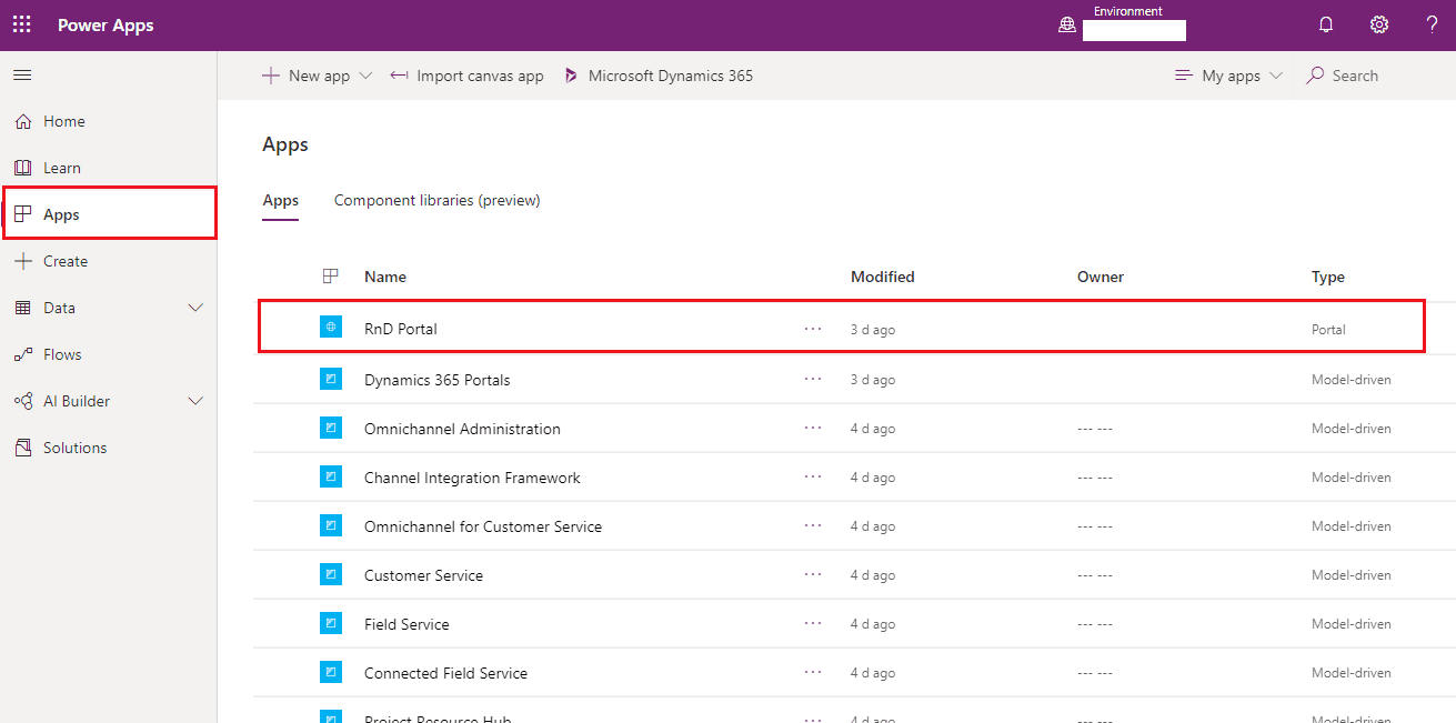 CRM HUB: How to open PowerApps Portal admin center