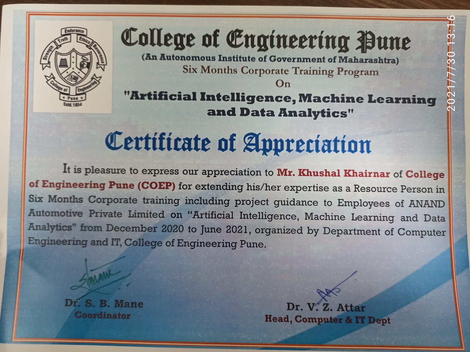 Anand Automotive Private Limited - Six months AI, ML DA Training ...