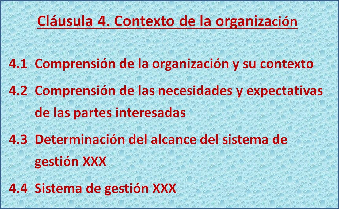 La Cláusula 4 de las normas de sistemas de gestión integrados