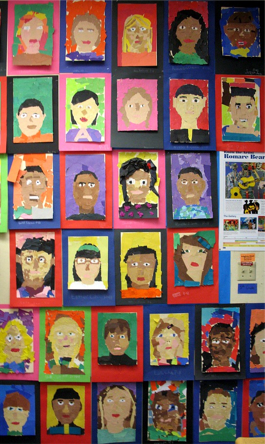 The David Lubin Art Studio: Finished Torn Paper Self Portraits