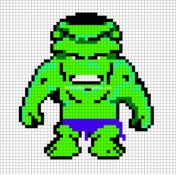 Minecraft Pixel Art Templates: Hulk