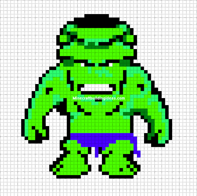 Minecraft Pixel Art Templates: Hulk