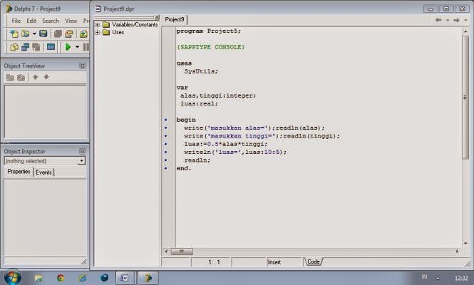 Algoritma Pemrograman Menggunakan Delphi 7: project UAS semester 1
