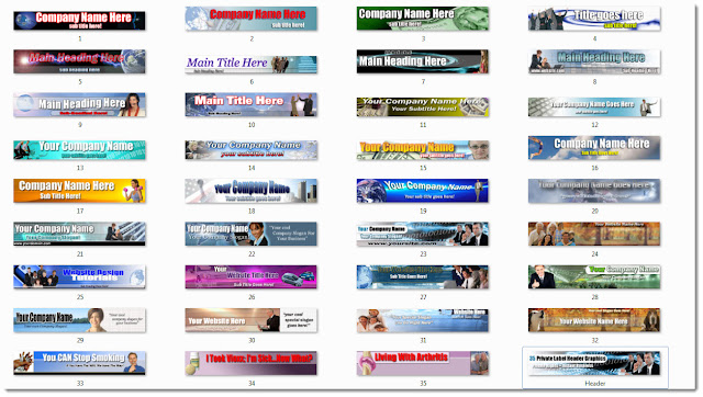 Free Best Graphic Designs: 35 Private Label Totally Customizable Header ...