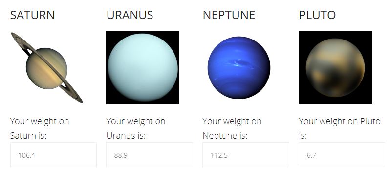 Do you know what your weight on other planets is?