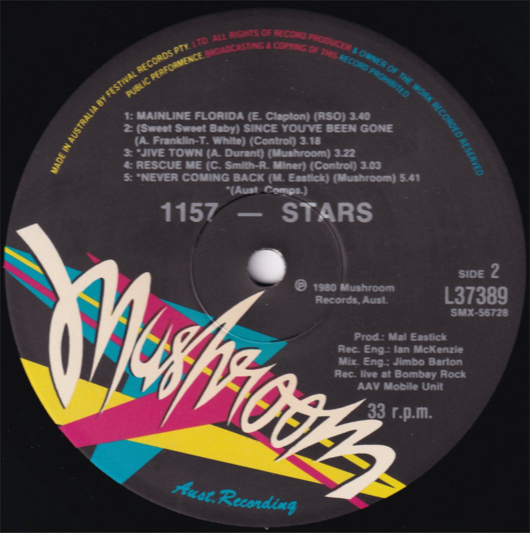 Rock On Vinyl: Stars - 1157 (1980) + Bonus Live Single