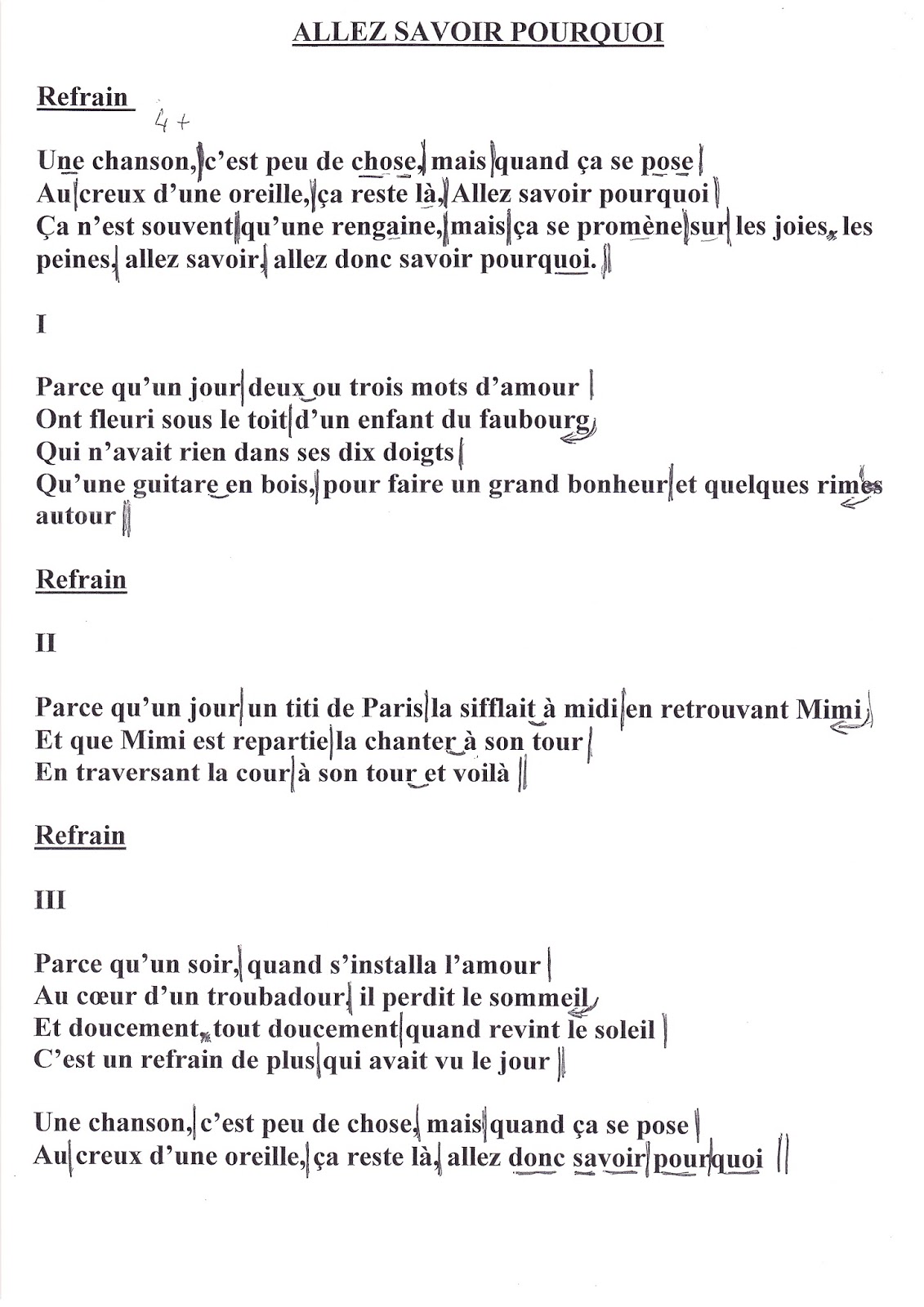 Chorale Rayon de Soleil: Chansons à réviser pour septembre paroles et ...