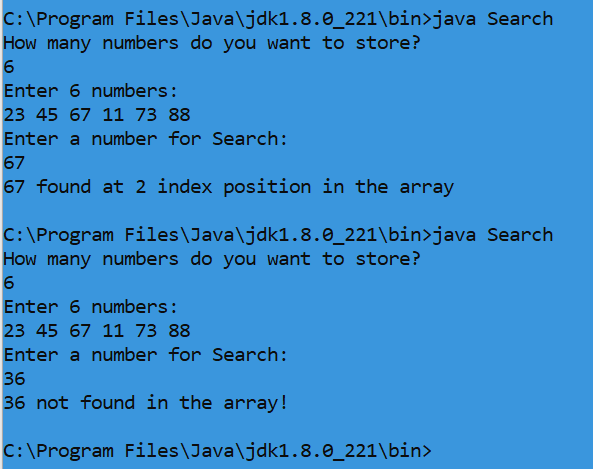 Linear search technique