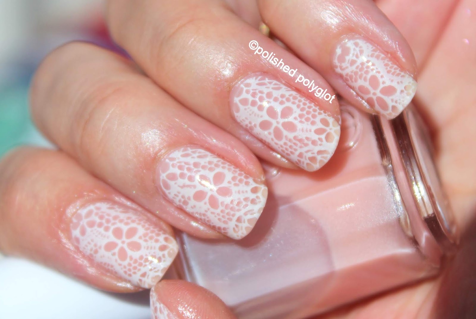 NOTD: White lace nails for the weddings season / Polished Polyglot