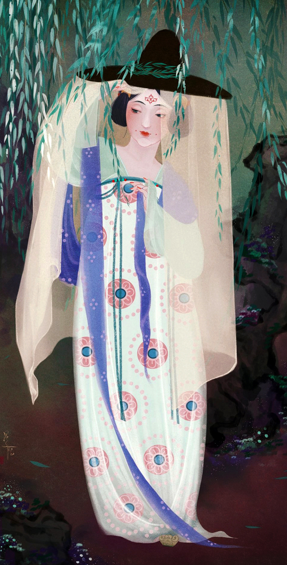 Tang Dynasty Veiled Hat: 幂蓠/ 帷帽