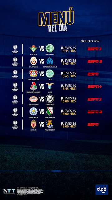 Jueves 25 de Noviembre: Menú del día de Tigo Sports Bolivia, Europa ...