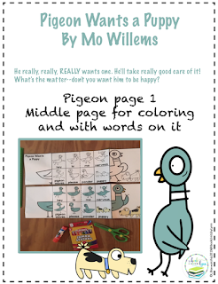 THE PIGEON WANTS A PUPPY BOOK CRAFT ~ Book Units by Lynn