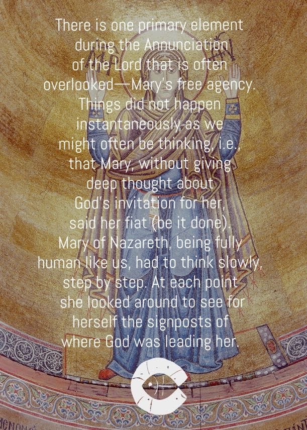 Solemnity of the Annunciation of the Lord: Mary's Free Agency