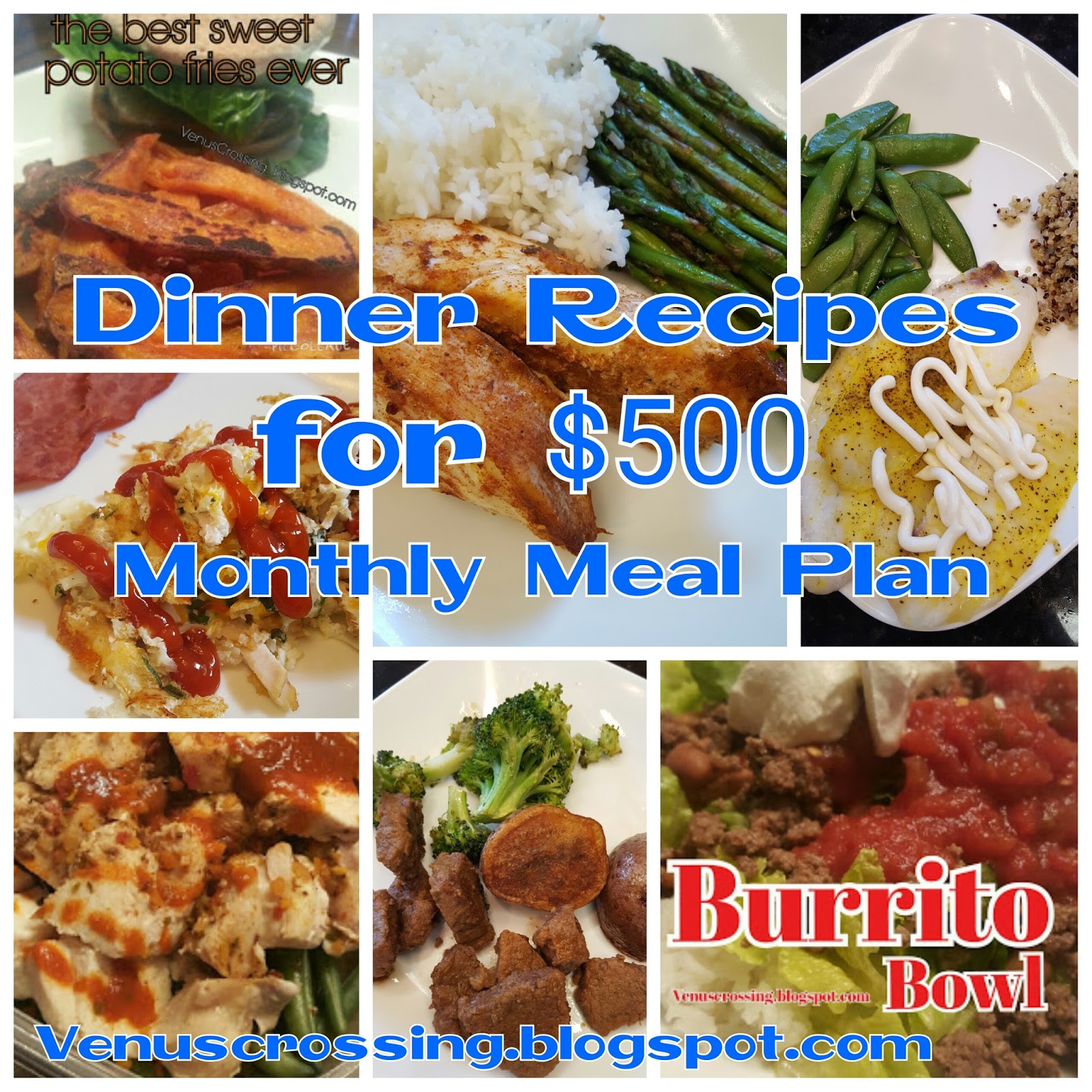 Venus Crossing with Liss: Dinner Recipes for $500 Monthly Meal Plan