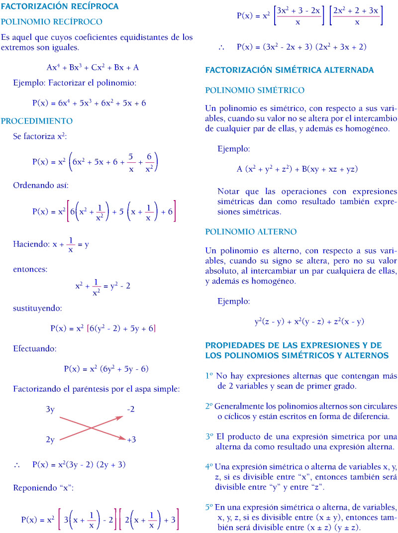 Formulario de ÁLGEBRA BÁSICA SECUNDARIA Y PREUNIVERSITARIA matemáticas texto pdf