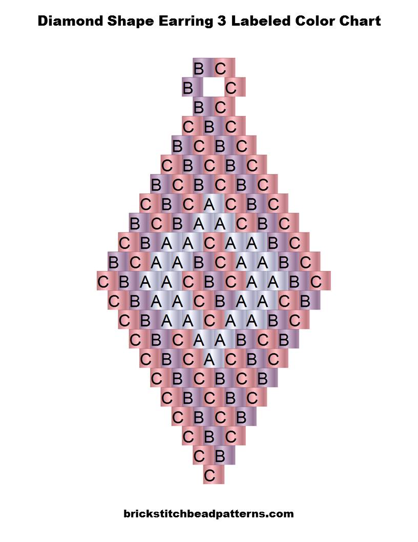Brick Stitch Bead Patterns Journal: No. 3 Free Diamond Shape Earring ...