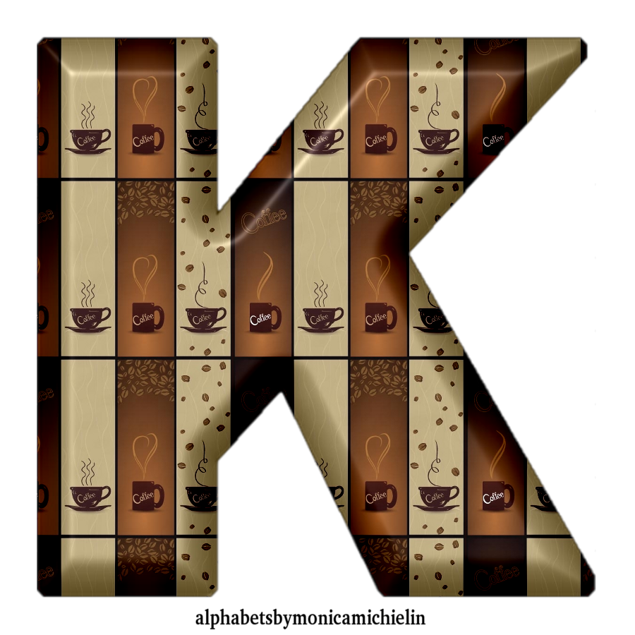 Free Alphabets: COFFEE ALPHABET ARIAL LETTER 'BROWN CUPS OF COFFEE ...