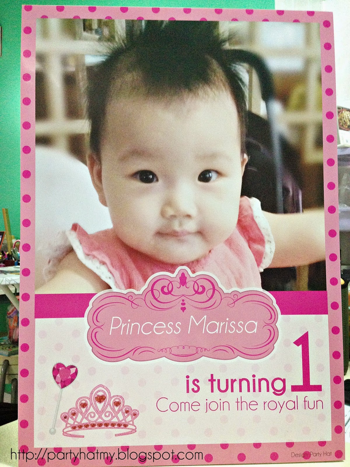 Party Hat: Princess Pink Party for baby Marissa