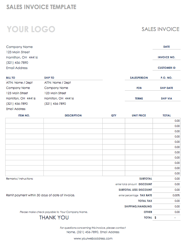 Free Invoice Pdf Template - Invoice Template