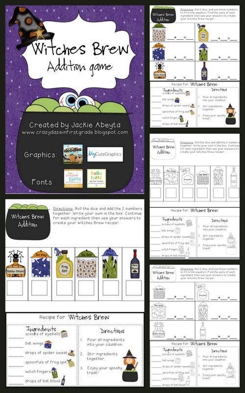 Crazy Daze in First Grade: Witches Brew Game....3 for FREE and a sale!