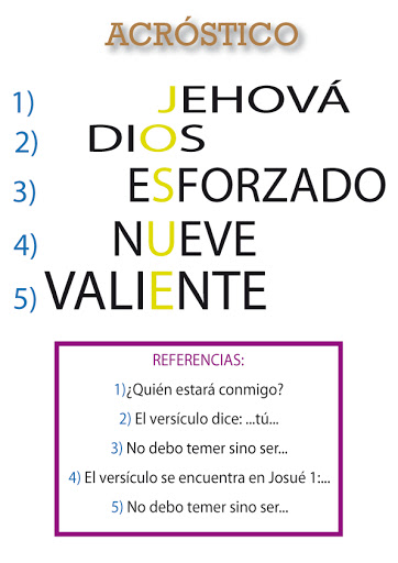 Josué 1:9 Actividad. Acróstico.