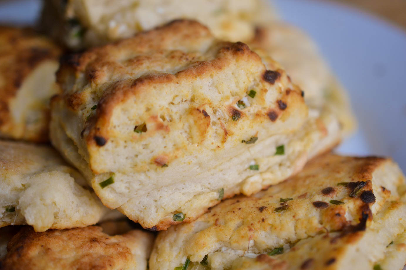 Greedy Girl : Sage chive and smoked mozzarella honey cream Biscuits