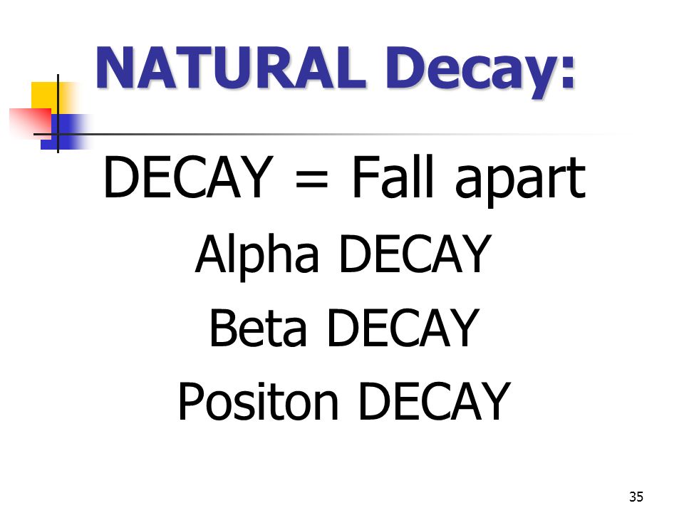 The process of natural decay
