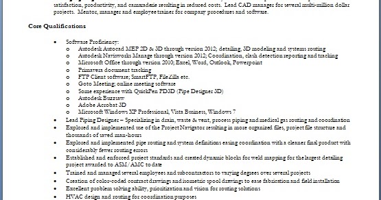 Lead CAD Manager Sample Resume Format in Word Free Download