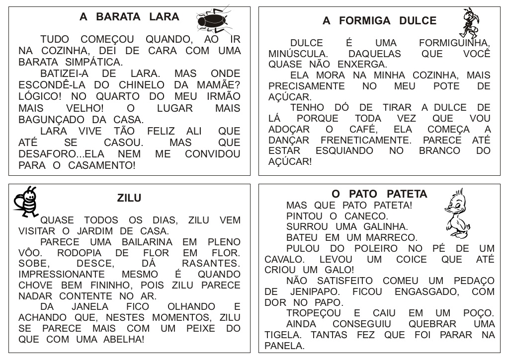 BAUZINHO DA WEB - BAÚ DA WEB : Pequenos textos para alfabetização 1º ...
