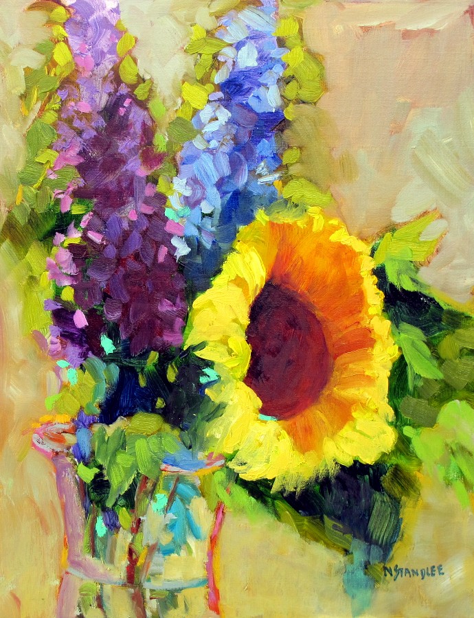 Nancy Standlee Fine Art: Nancy Medina Flower Oil Workshop, "Sunflower ...