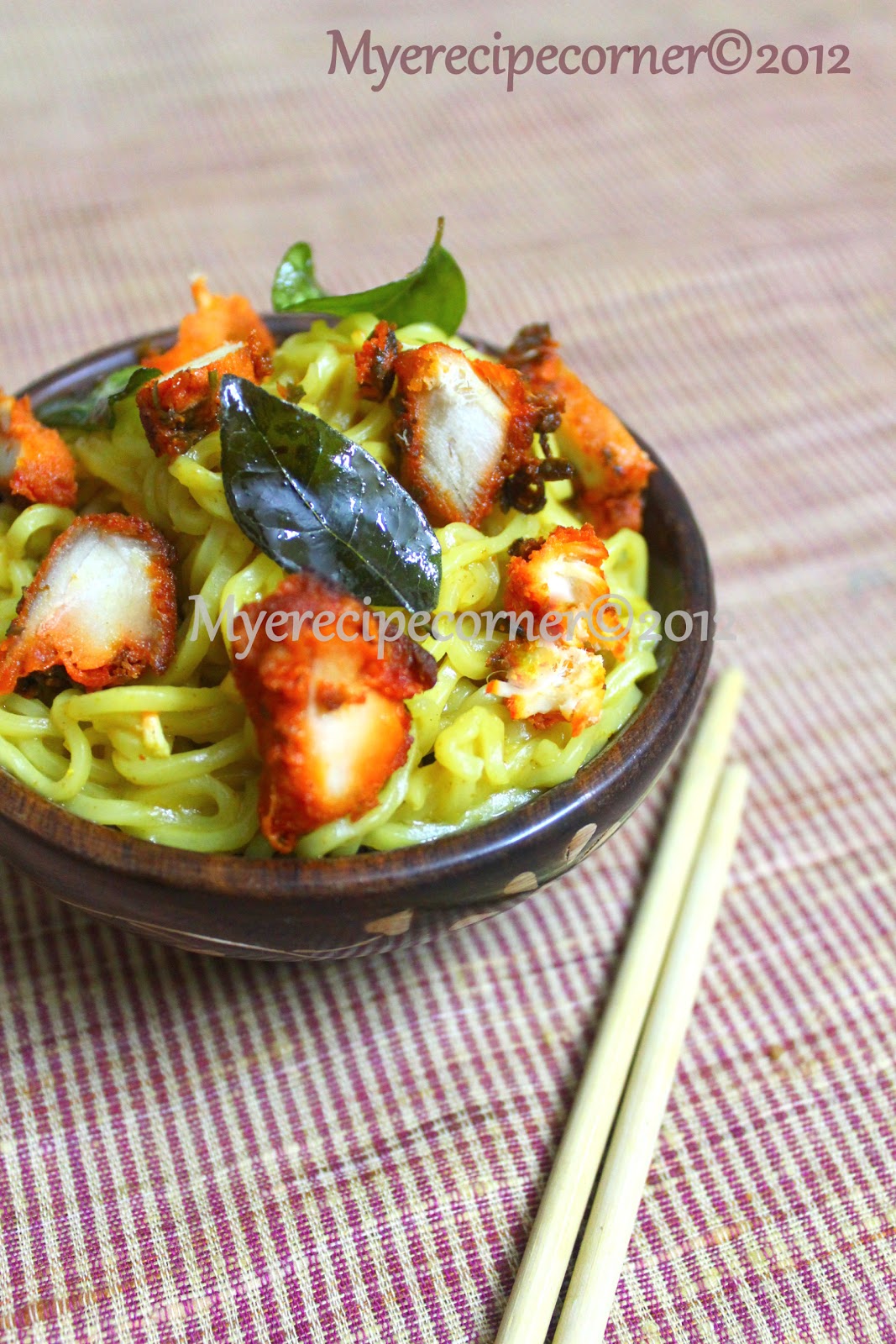 Mye's Kitchen: Chicken Maggi Noodles Recipe- Recipes with Maggi Noodles.