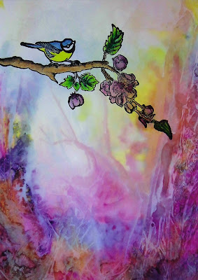 Sarah's Craft Shed: A Quick Pretty Card using a Designer Card Background