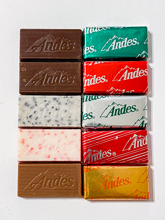 Tales of the Flowers: Holiday Treats - Andes Mint Taste Test