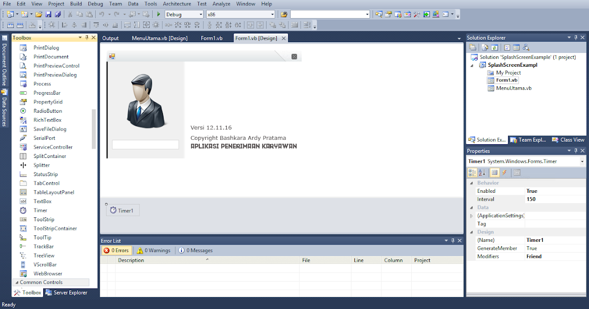 Membuat Splash Screen Pada Aplikasi VB .Net | Blog Bashkara