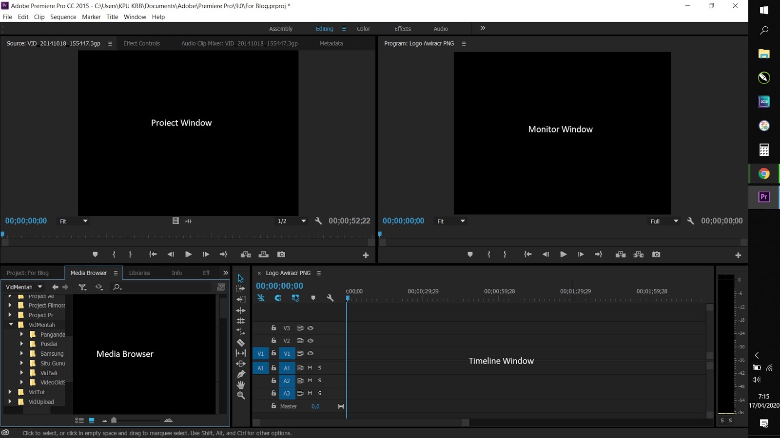 Area Kerja Software Adobe Premiere - awiracr