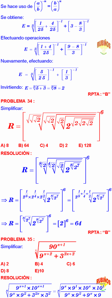 TEORÍA DE EXPONENTES FÓRMULAS Y EJERCICIOS RESUELTOS PDF