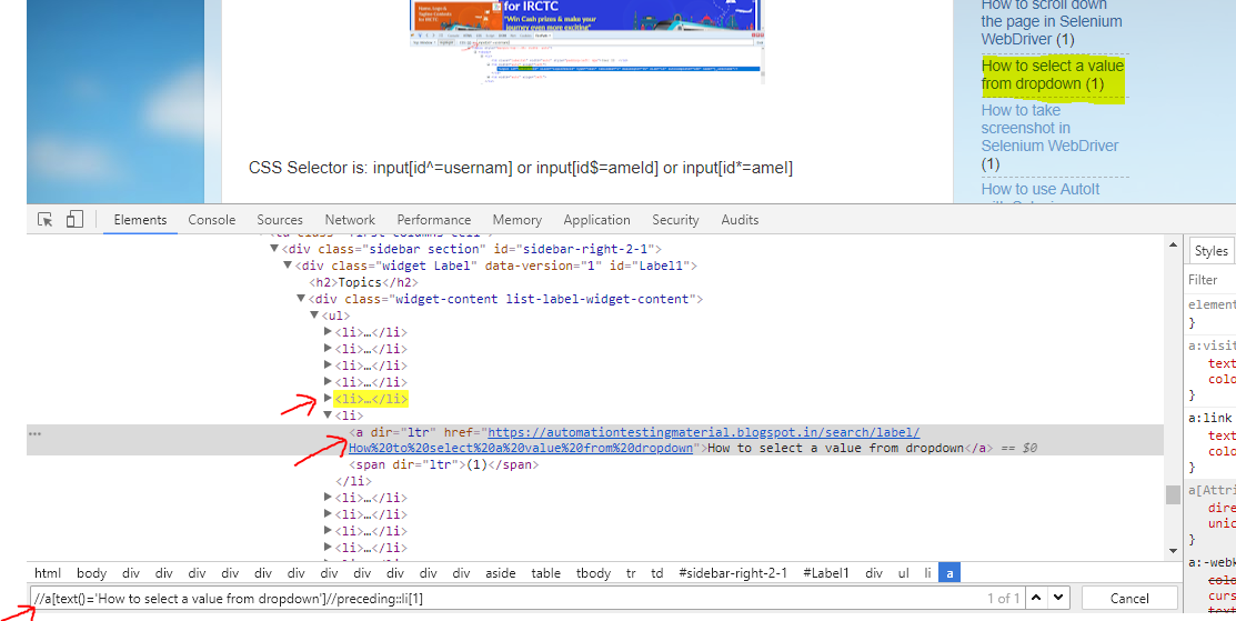 Xpath Axes Selenium Webdriver Tutorial And Example