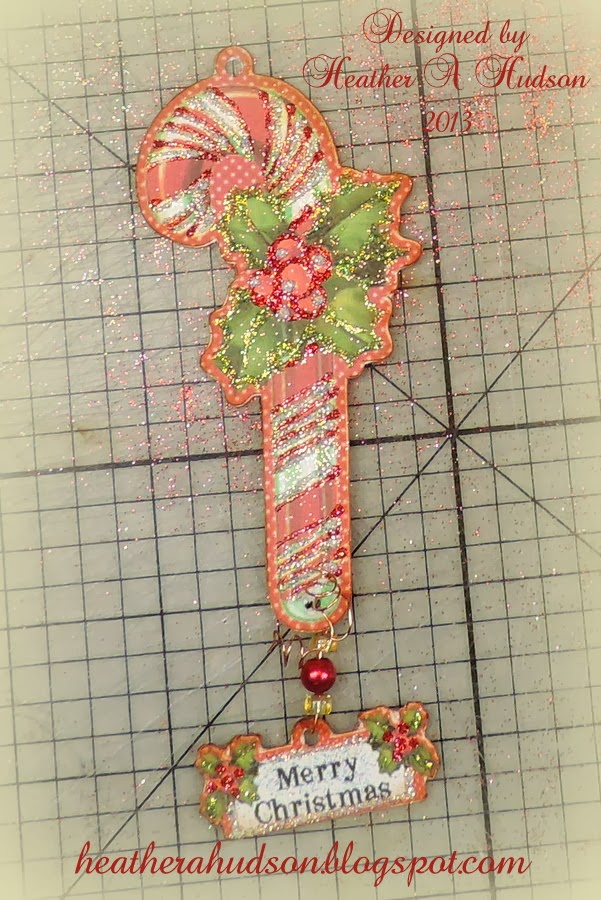 Heather A Hudson: Vintage Candy Cane & Christmas Holly Ornament ...