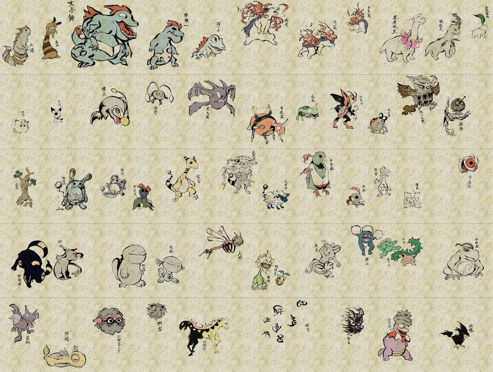 Traditional Japanese Style Starters : r/pokemon