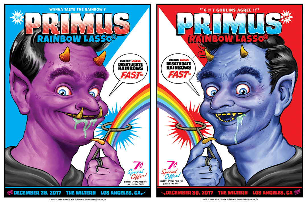 INSIDE THE ROCK POSTER FRAME BLOG: Zoltron Zombie Yeti Primus Los ...