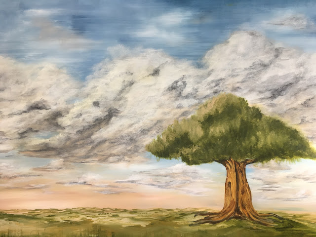 Step by Step Large format tree painting
