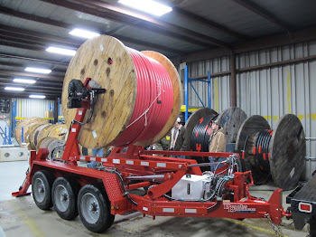 Brooks Brothers Trailers: Cable retrieval using Self-Loading Reel Trailer