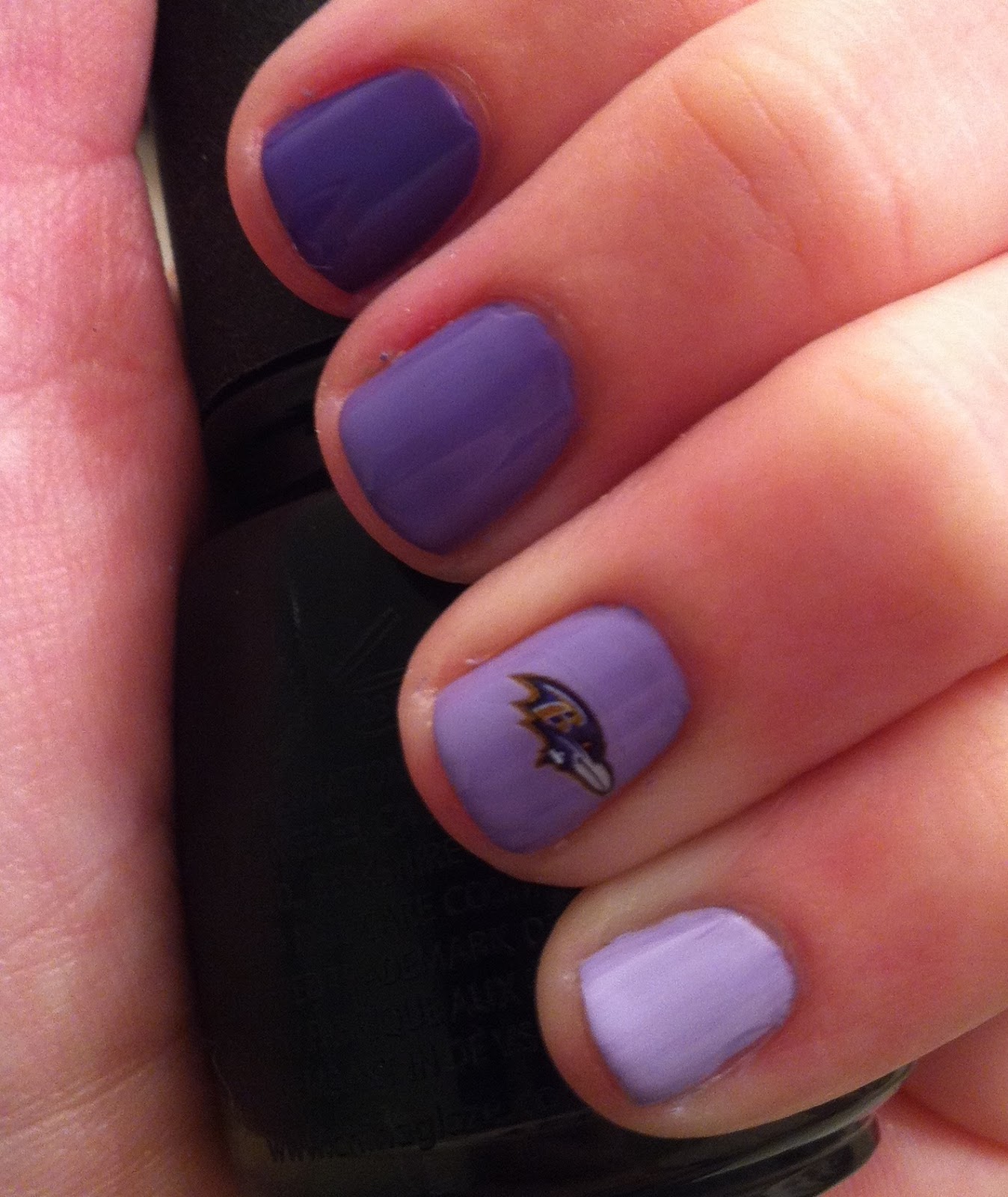 Miscellaneous Manicures: Baltimore Ravens Nails - Week 12 - Purple Ombré