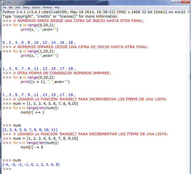 APRENDER A PROGRAMAR CON PYTHON: BUCLE FOR/IN